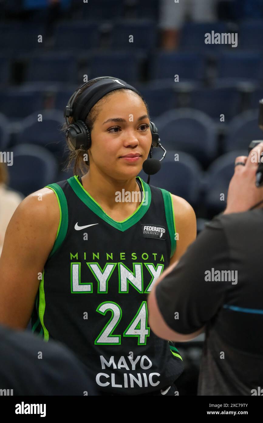Minneapolis, Minnesota, USA. 14th June, 2024. Minnesota Lynx forward NAPHEESA COLLIER (24 ...