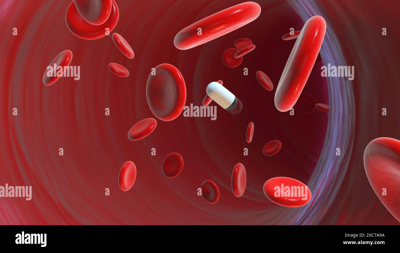 Medical concept of capsule endoscopy in human body Stock Photo - Alamy