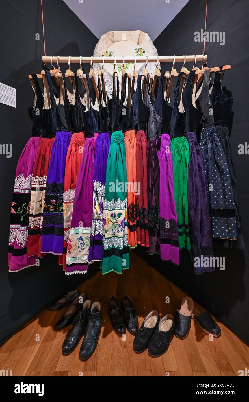 PRODUCTION - 12 June 2024, Brandenburg, Cottbus: Colorful traditional ...