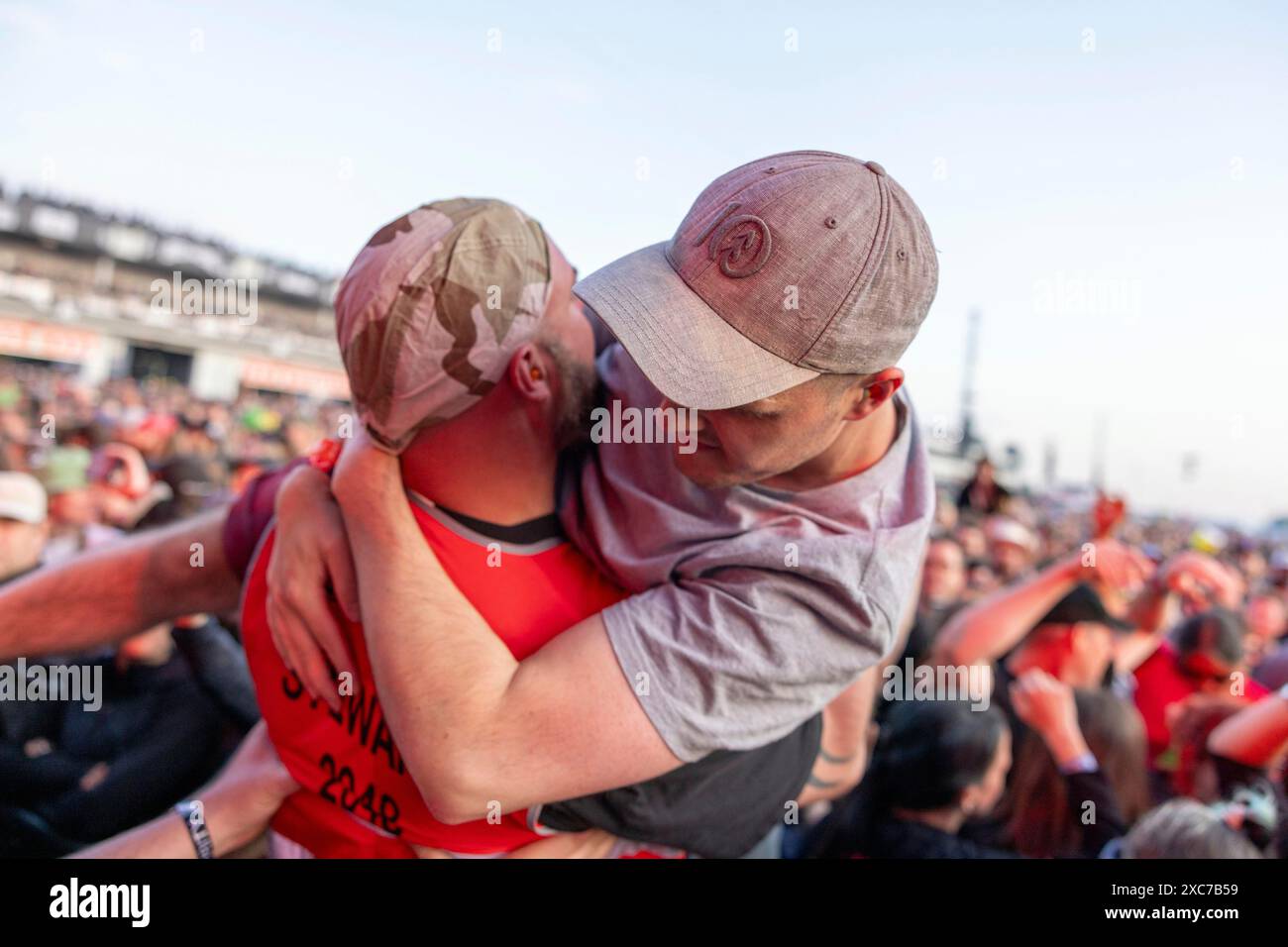 Adenau, Germany, 7 June 2024: Fan being carried out by a steward at ...