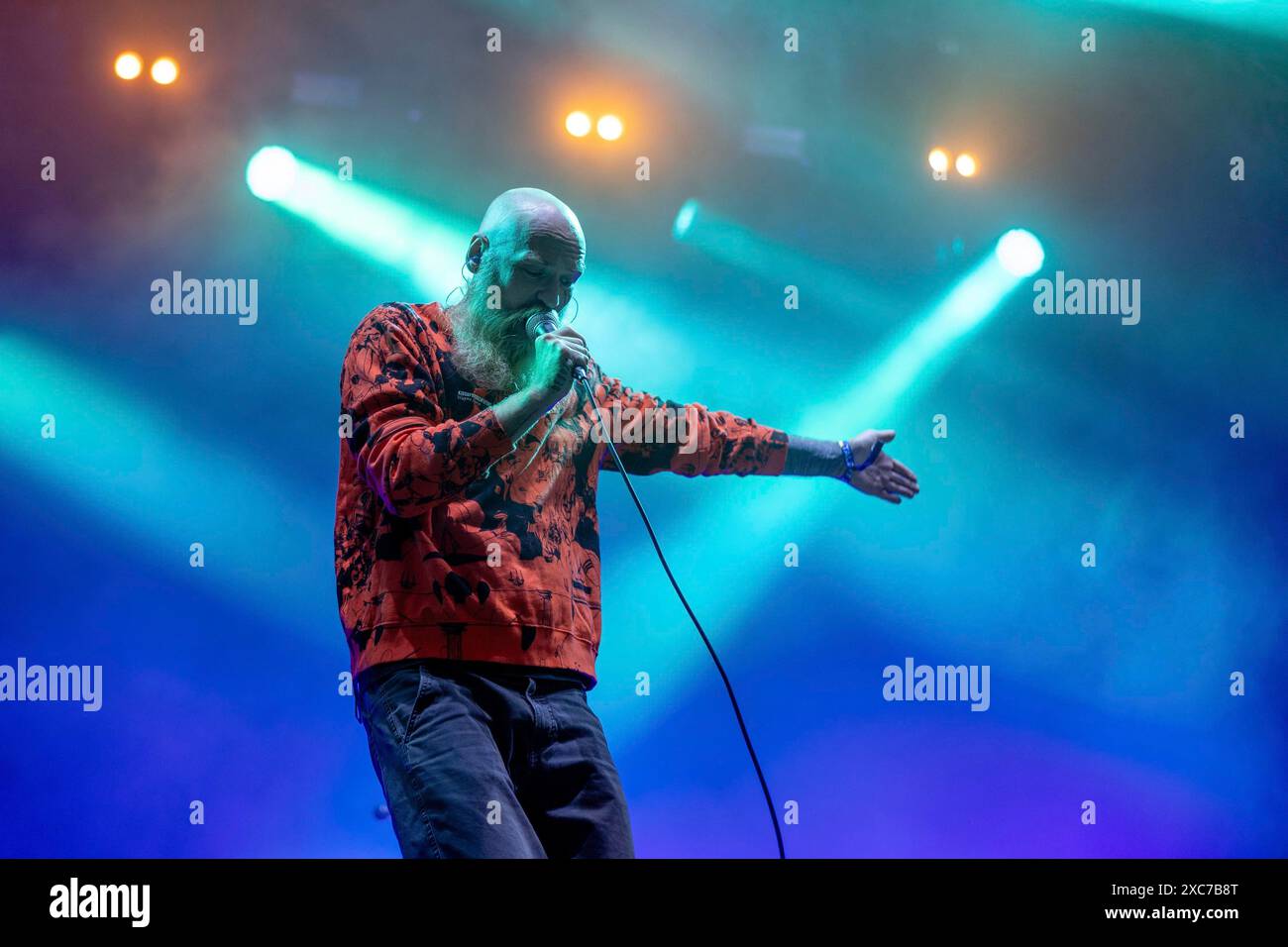 Adenau, Germany, 8 June 2024: Team Scheisse (Timo Warkus, singer) play ...