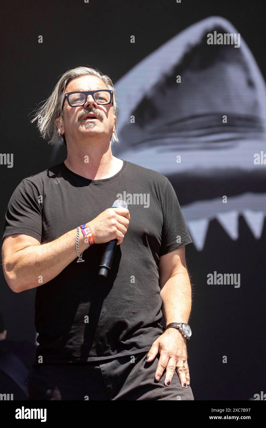 Adenau, Germany, 9 June 2024: H-Blockx (Henning Wehland, singer) play at Rock am Ring. The ...