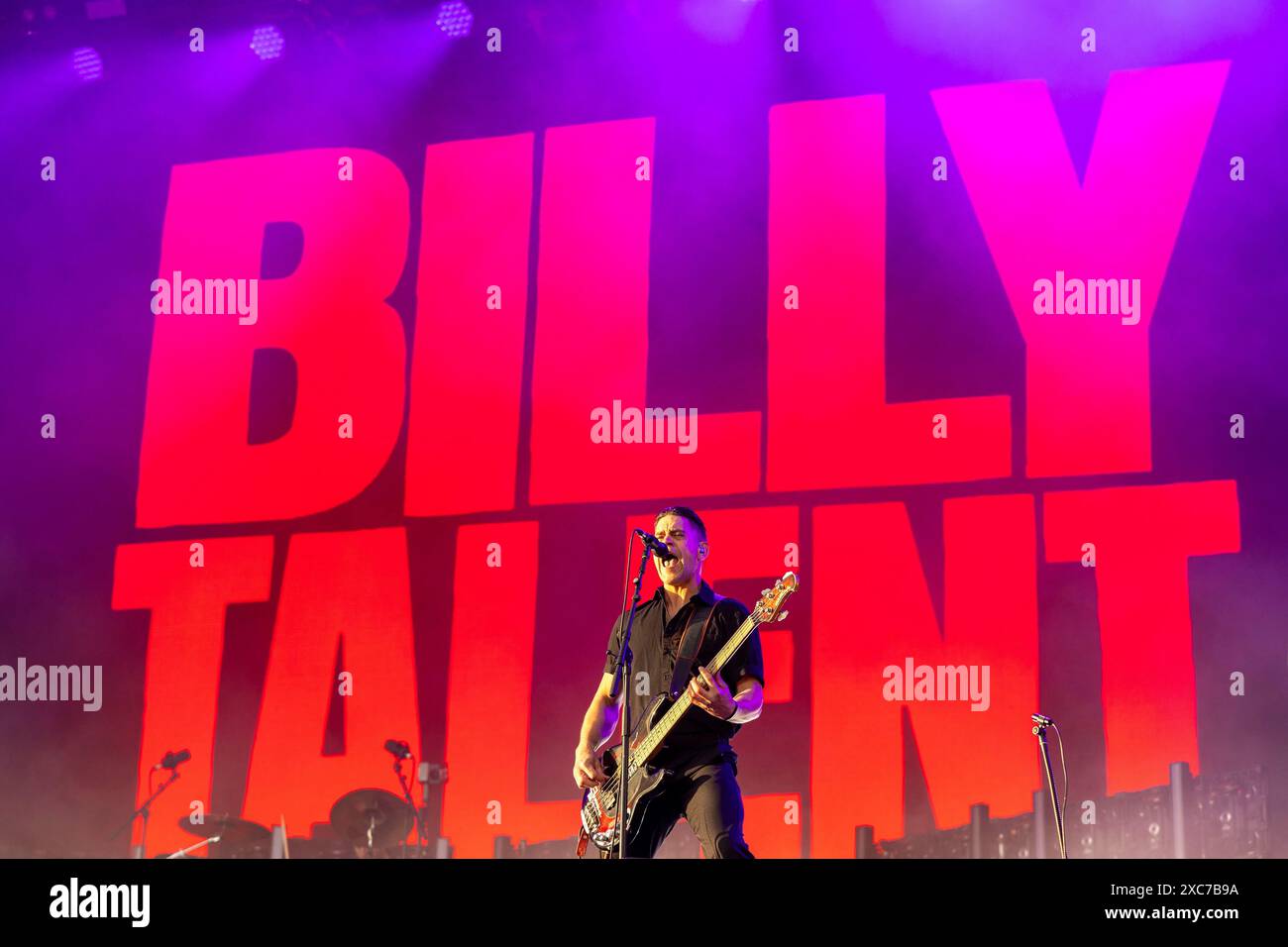 Adenau, Germany, 8 June 2024: Billy Talent (Jonathan Gallant, bassist ...