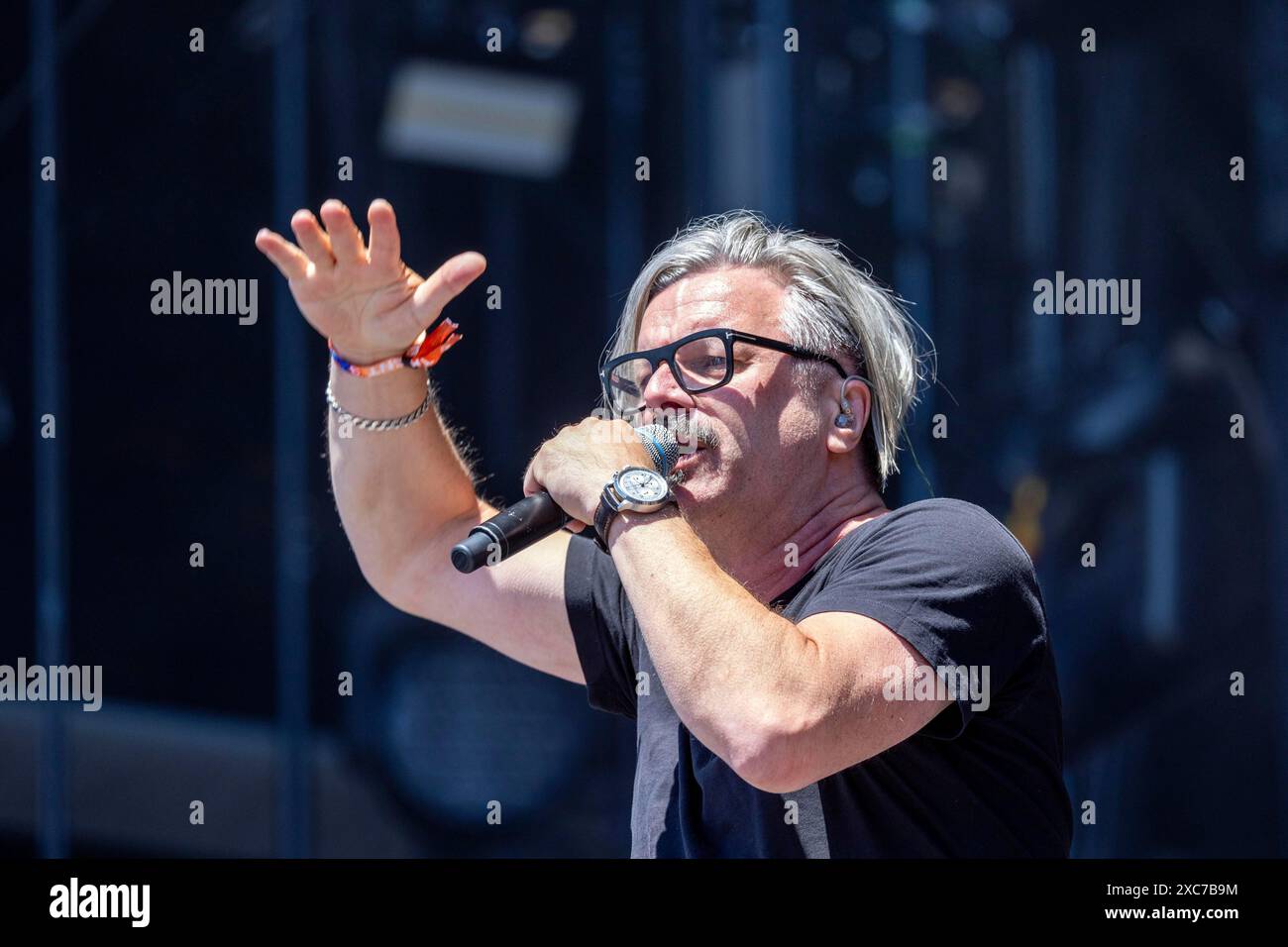 Adenau, Germany, 9 June 2024: H-Blockx (Henning Wehland, singer) play ...