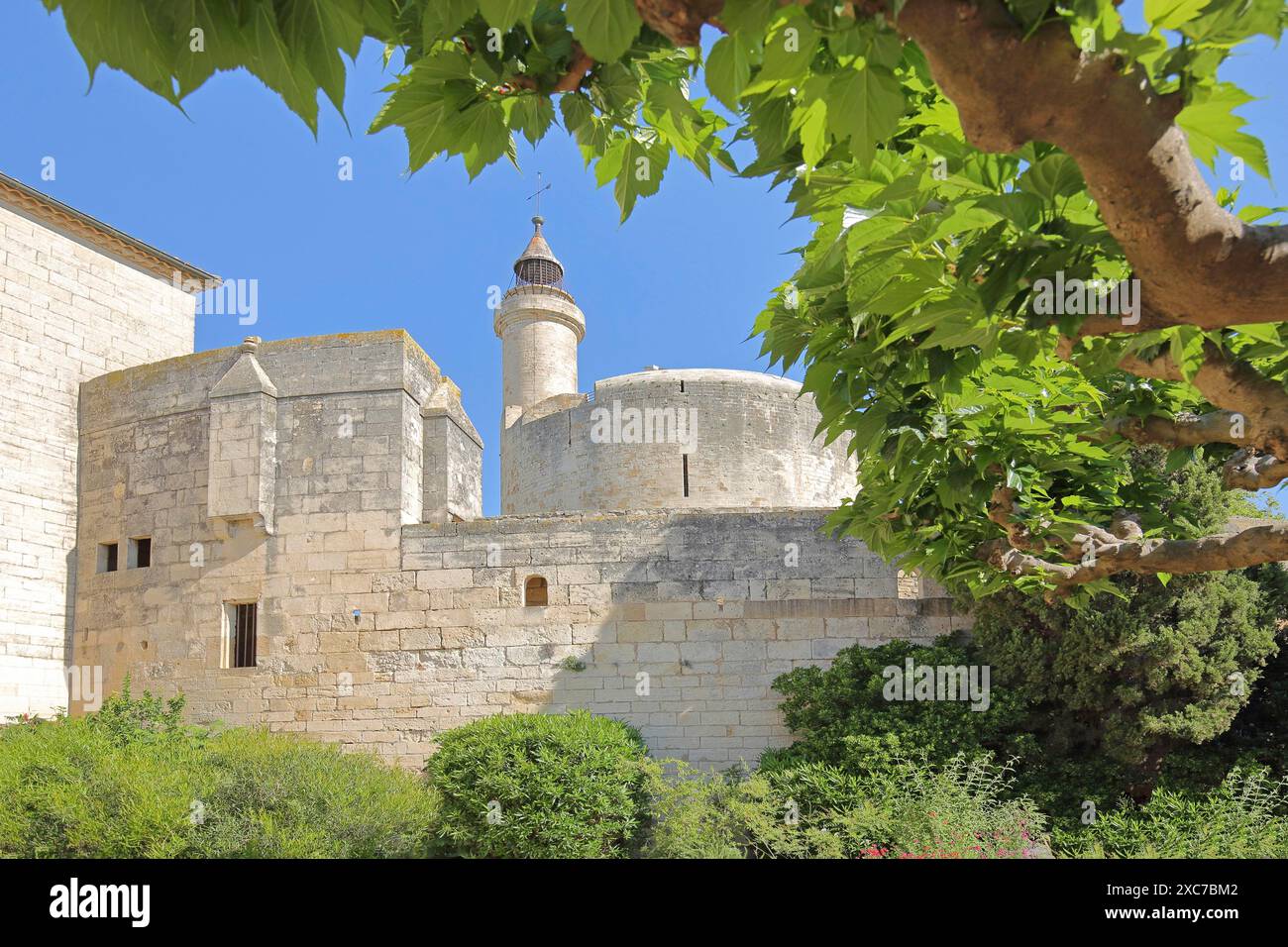 Tour de Constance and town wall, defence defence tower with historic ...