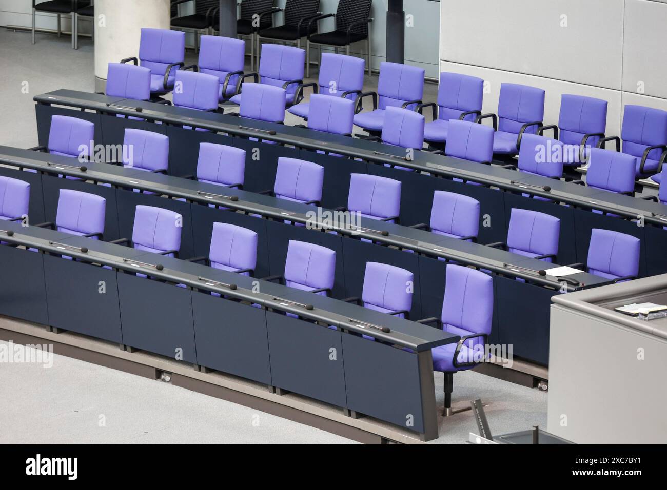 Empty government bench in the German Bundestag, Berlin, 13 June 2024 ...
