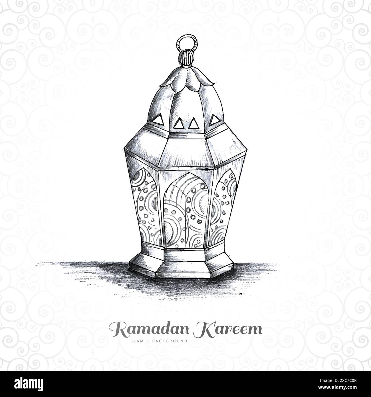 Hand draw arabic lamps sketch card design Stock Vector Image & Art - Alamy