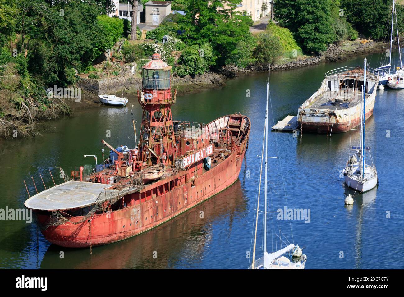Lightship Scarweather, marina Port Rhu, historic ships of the Maritime ...