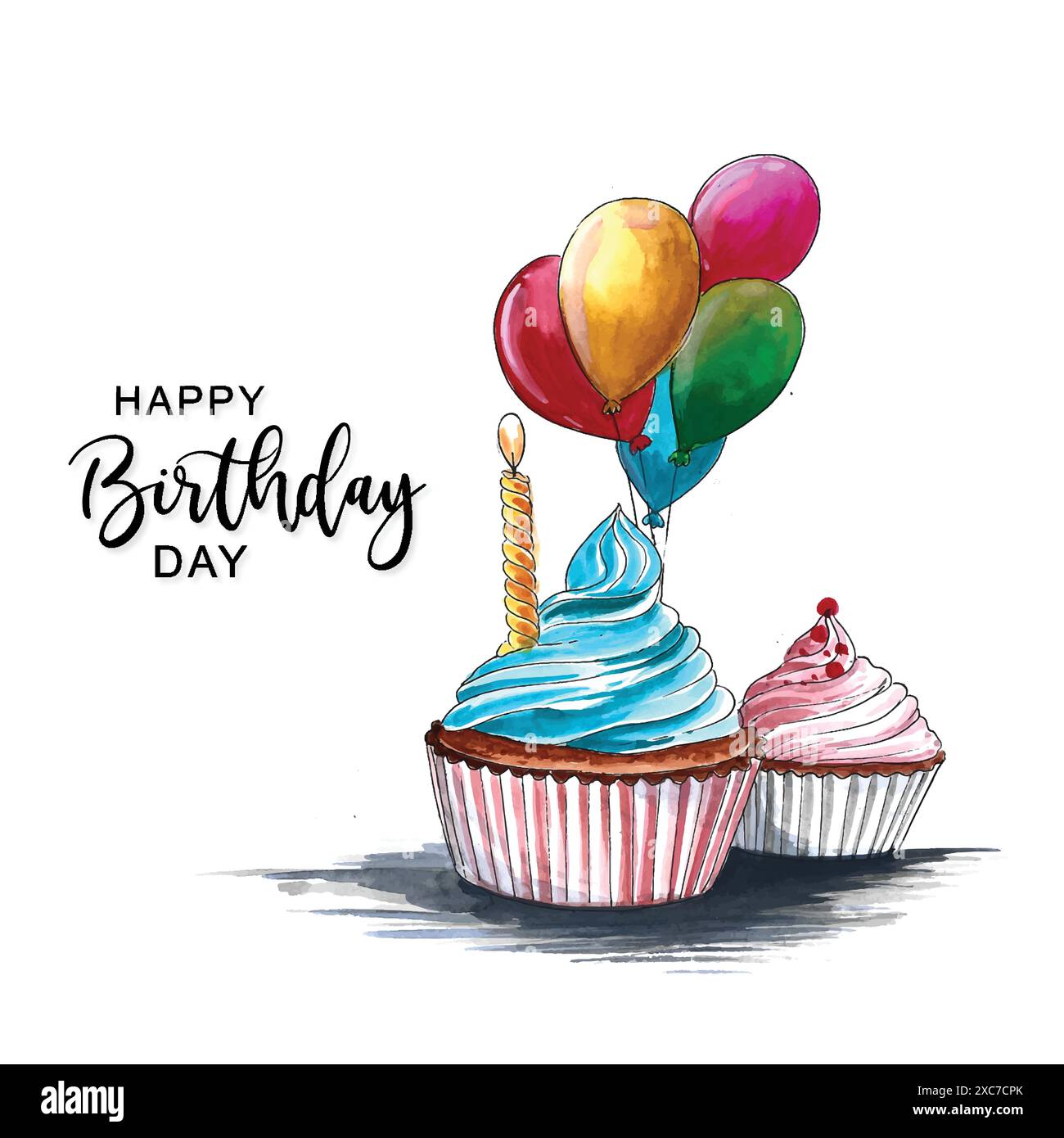 Beautiful celebration birthday cake card design Stock Vector Image ...