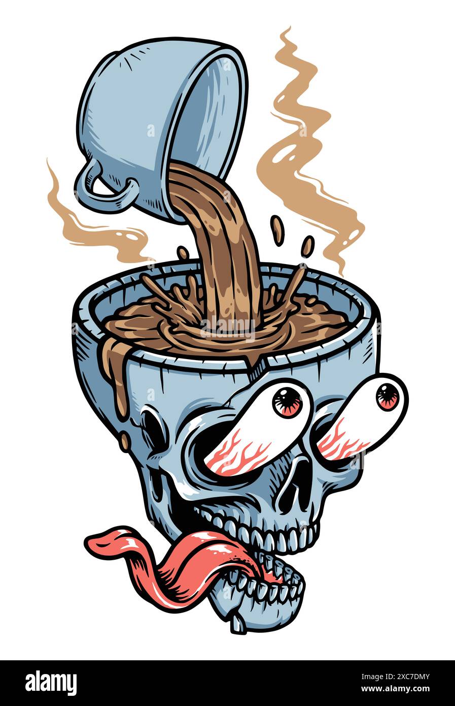 Coffee and skull head illustration Stock Vector Image & Art - Alamy