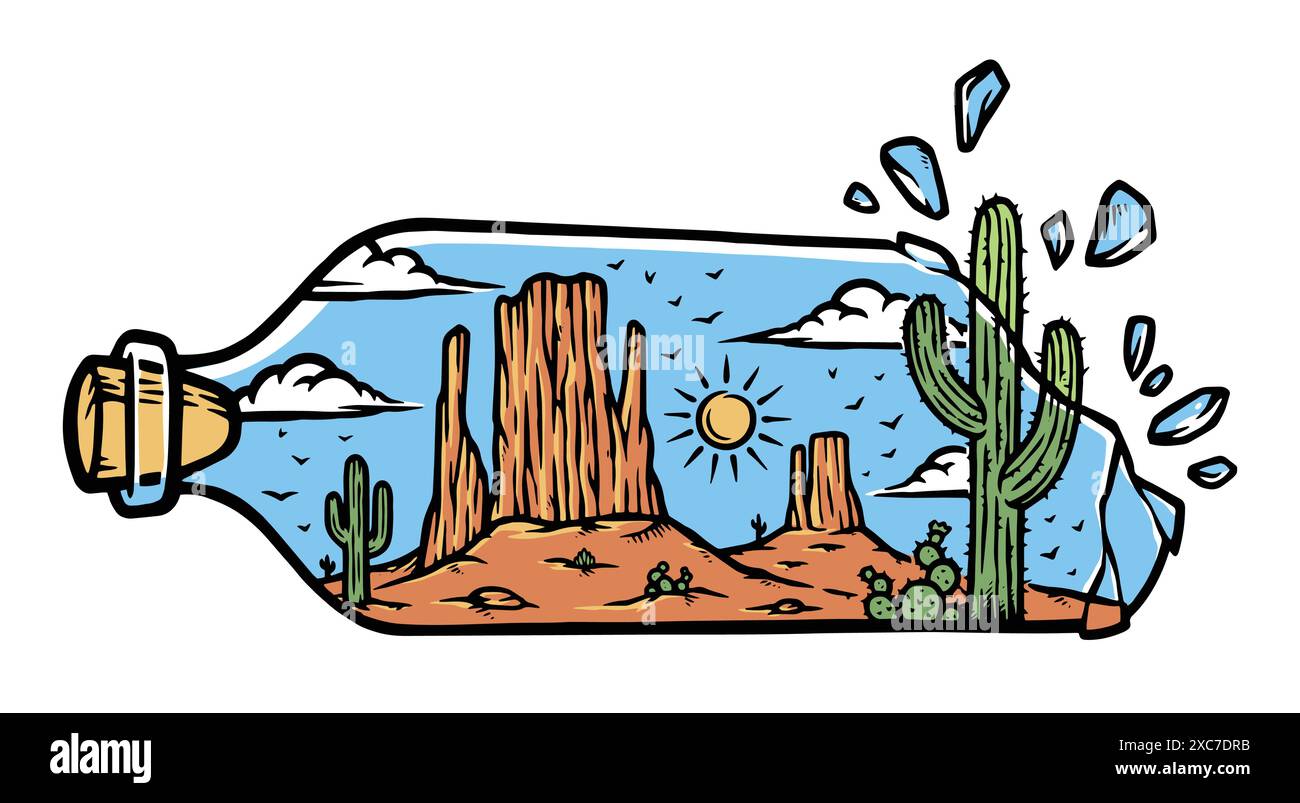 Bottle in sand Stock Vector Images - Alamy