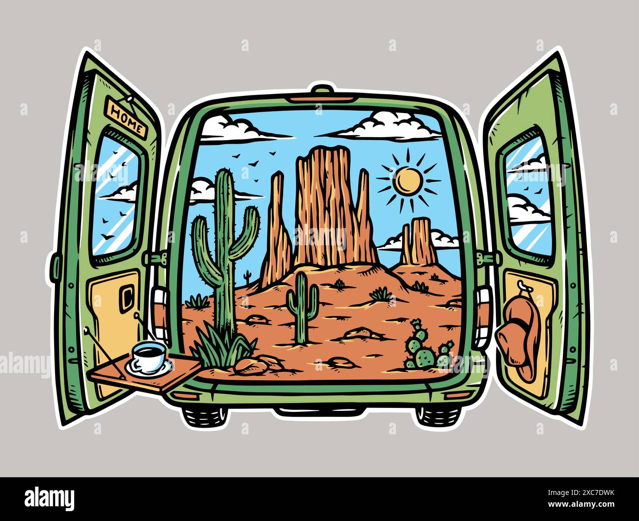 Car desert dark Stock Vector Images - Alamy