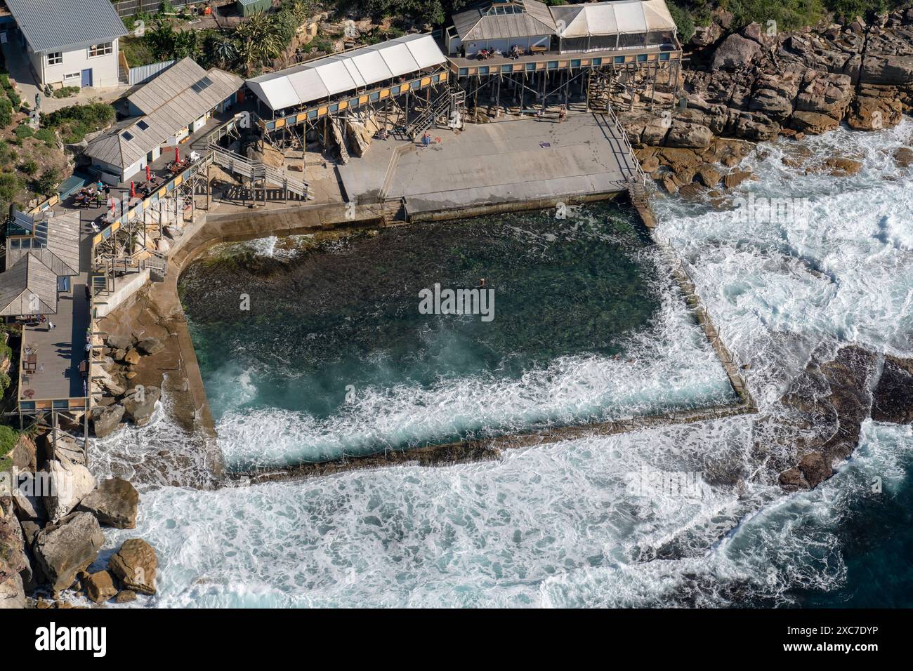 Sydney ocean pool from above in helicopter Stock Photo - Alamy
