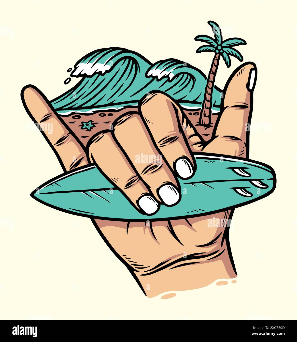 Chill out shaka hand sign Stock Vector Image & Art - Alamy