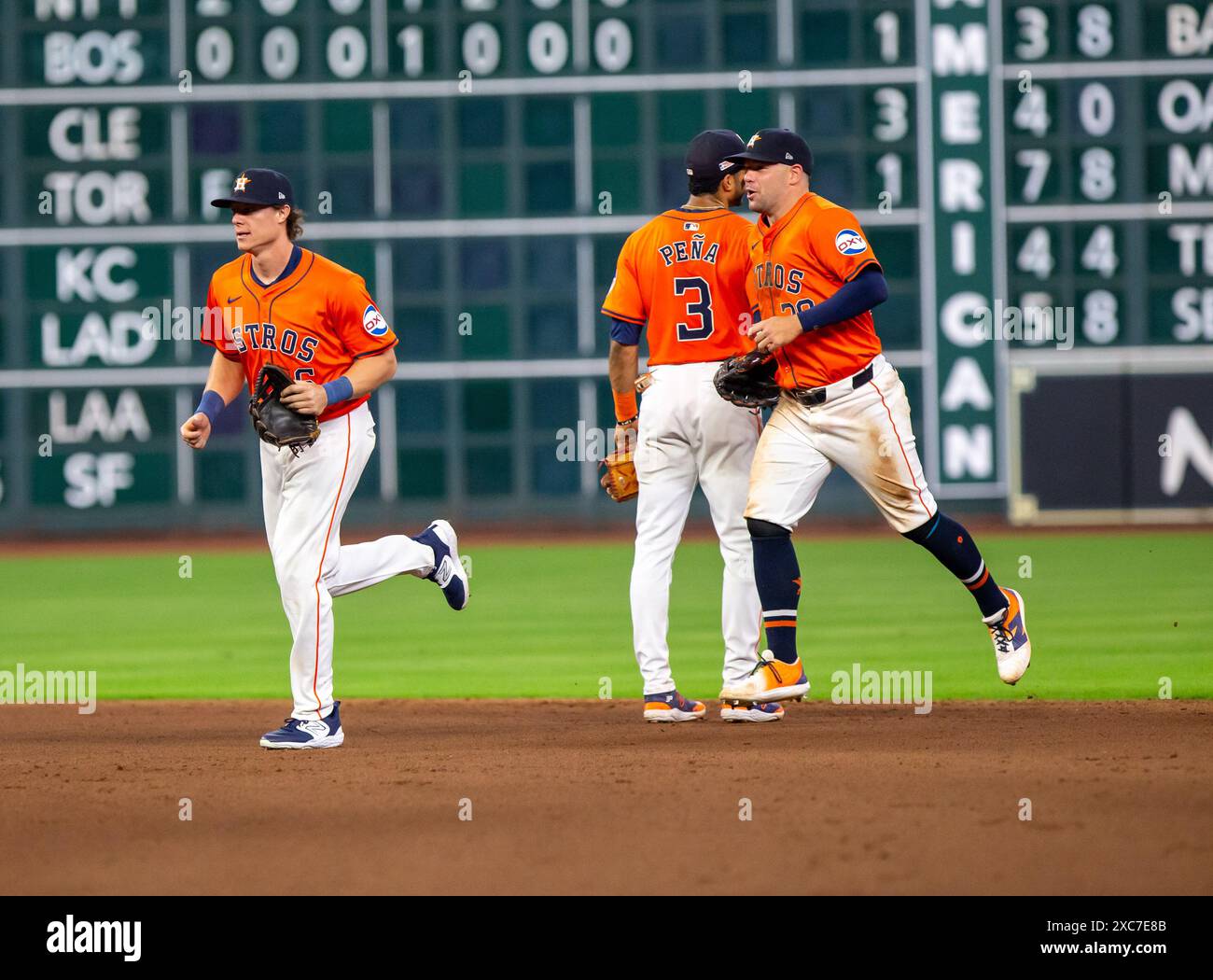 Houston, Texas, USA. 15th June, 2024. Astros players clap hands after ...
