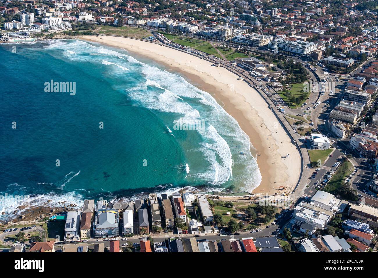 Top view from helicopter of Bondi Beach Australia, aerial view, photo ...