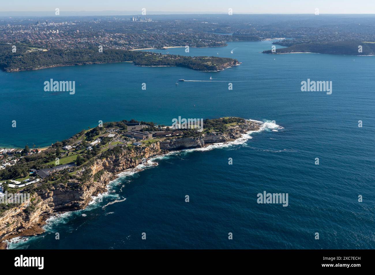 Aerial view of Hornby Lighthouse on South Head, Sydney, Australia ...