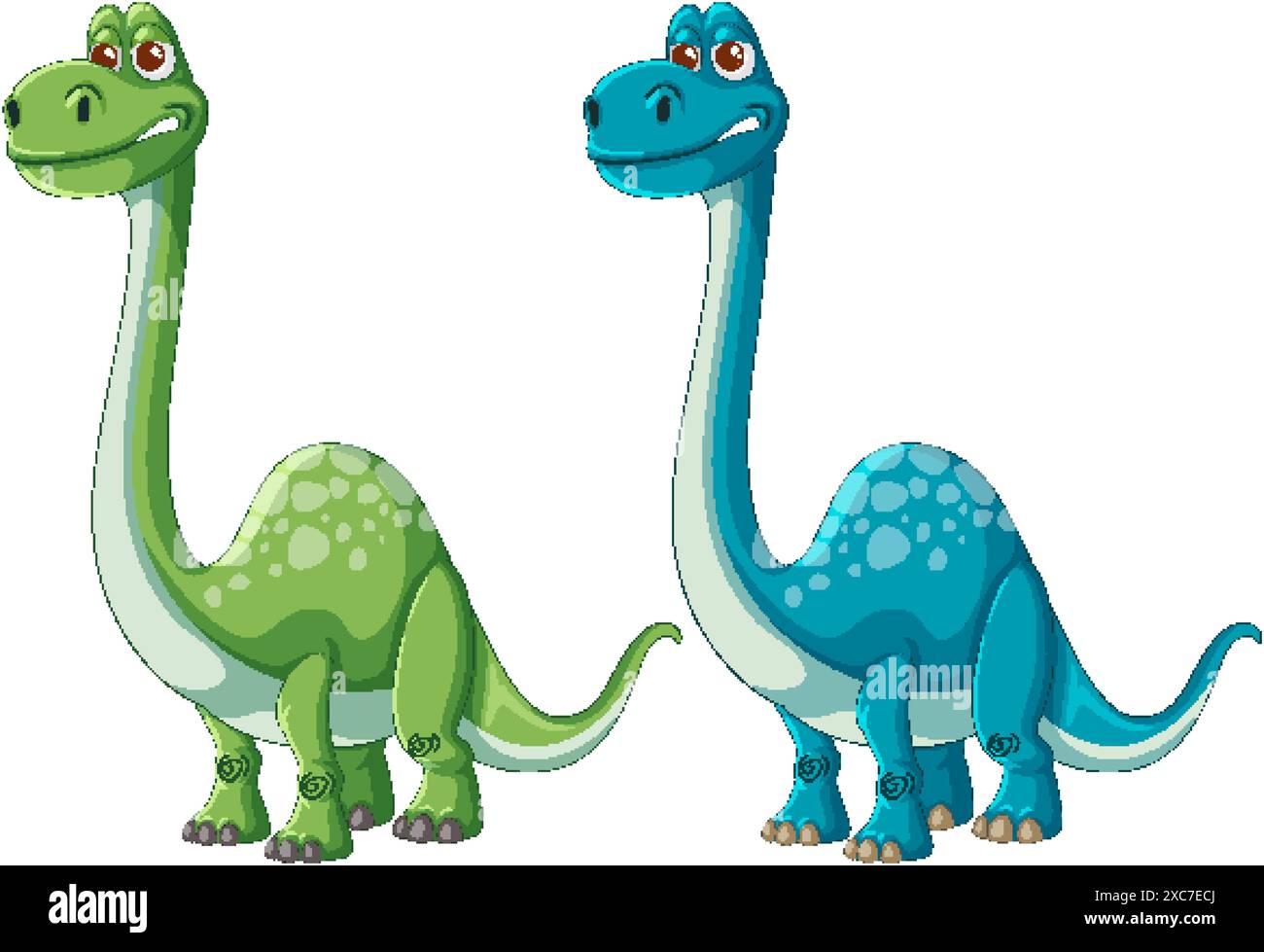 Two colorful dinosaurs standing side by side Stock Vector Image & Art ...