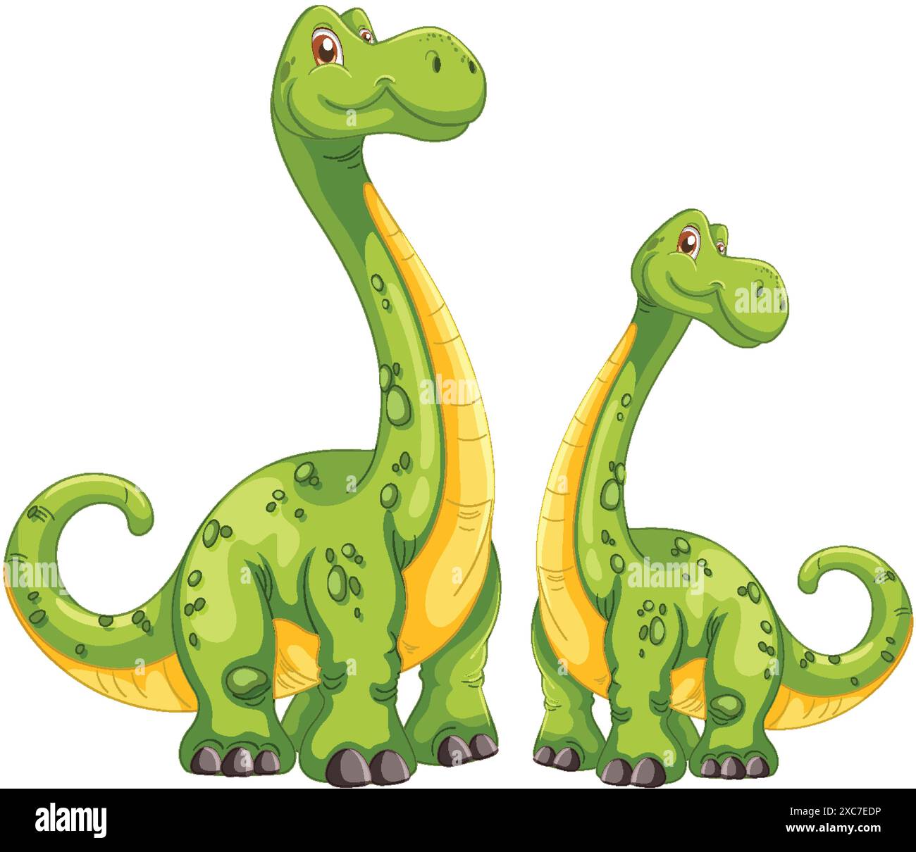 Two smiling green dinosaurs standing together Stock Vector Image & Art ...