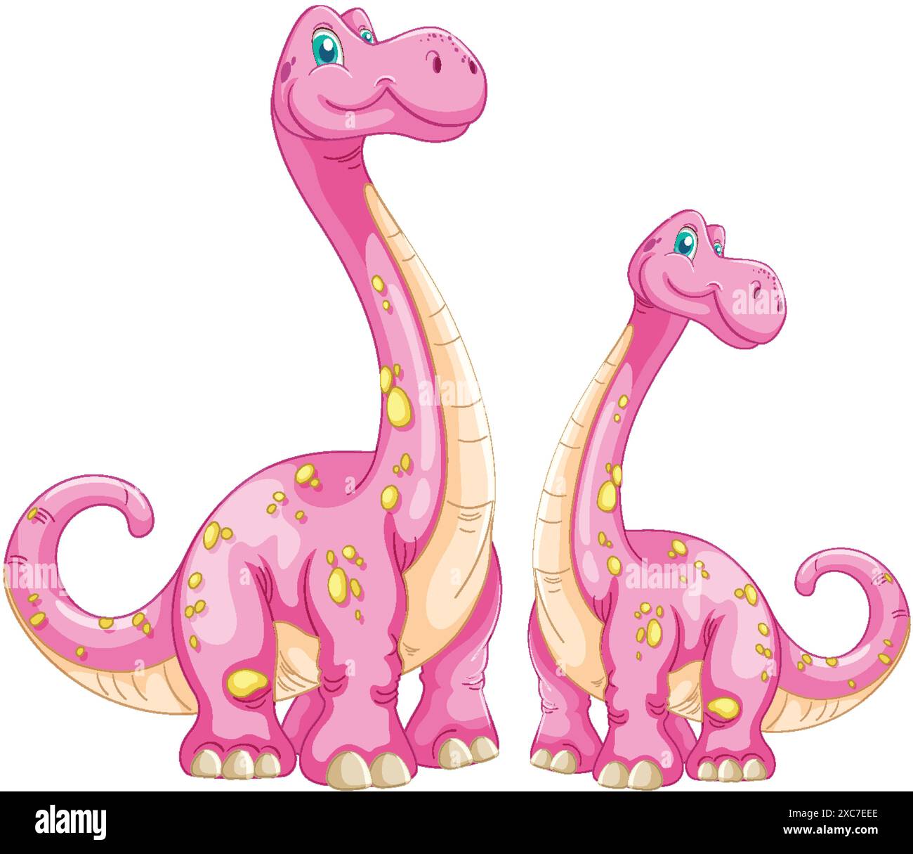 Two smiling pink dinosaurs standing together Stock Vector Image & Art ...
