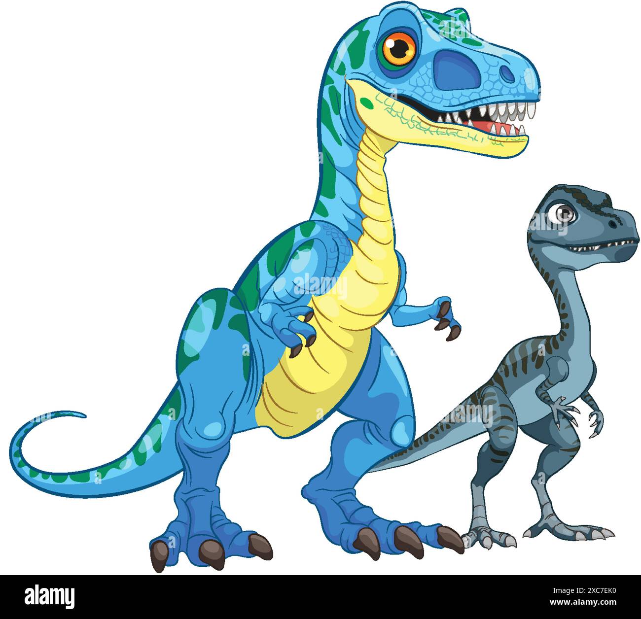 Two vibrant dinosaurs standing together Stock Vector Image & Art - Alamy