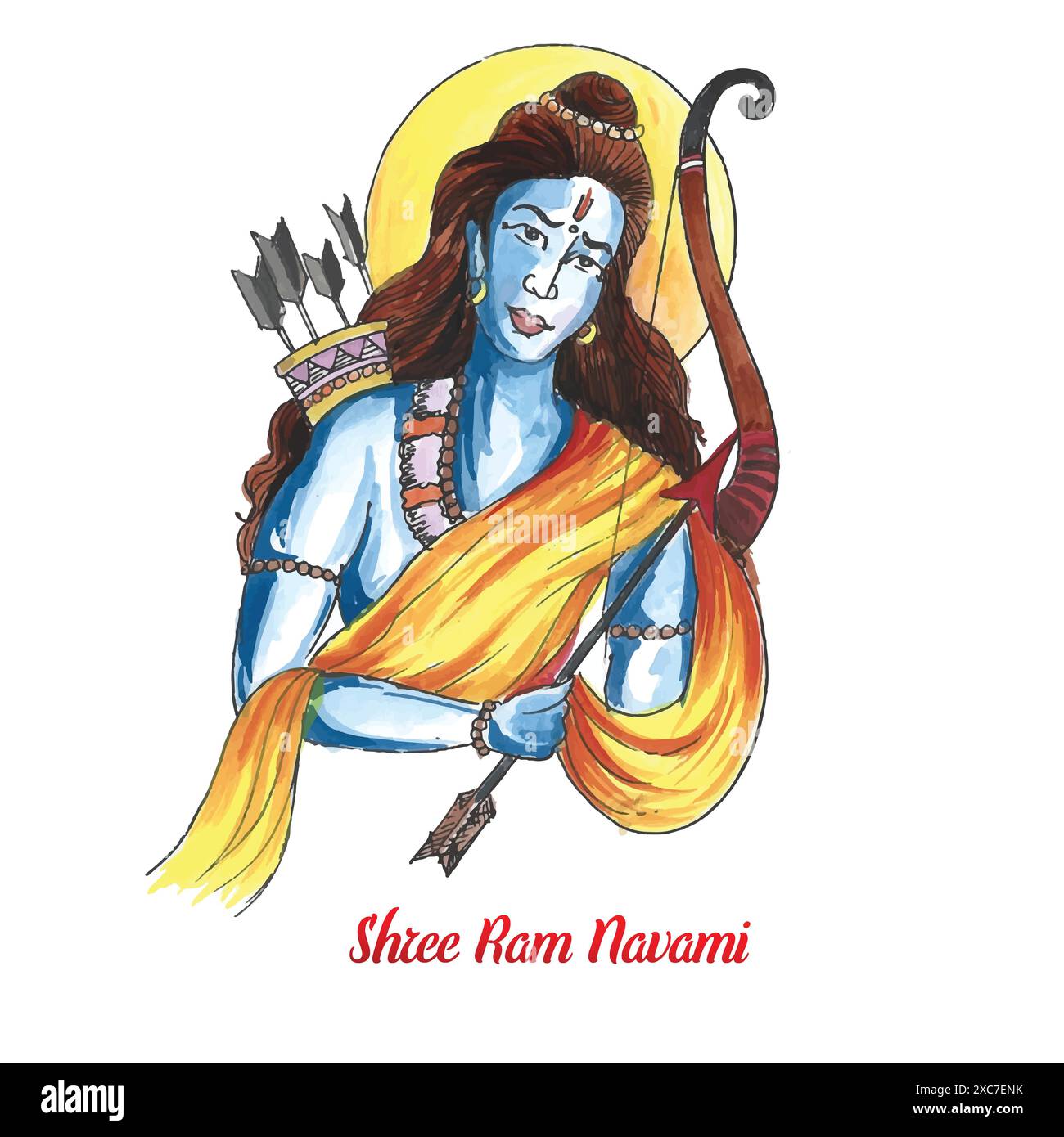 Beautiful Shri ram navami blessing wishes greeting card background ...