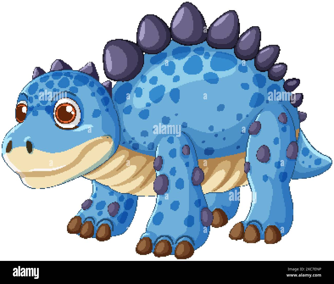 Adorable blue dinosaur with spikes and spots Stock Vector Image & Art ...
