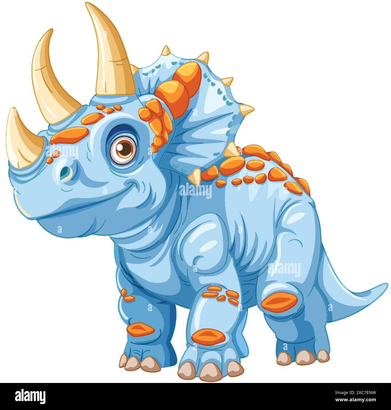 Adorable blue dinosaur with orange accents Stock Vector Image & Art - Alamy
