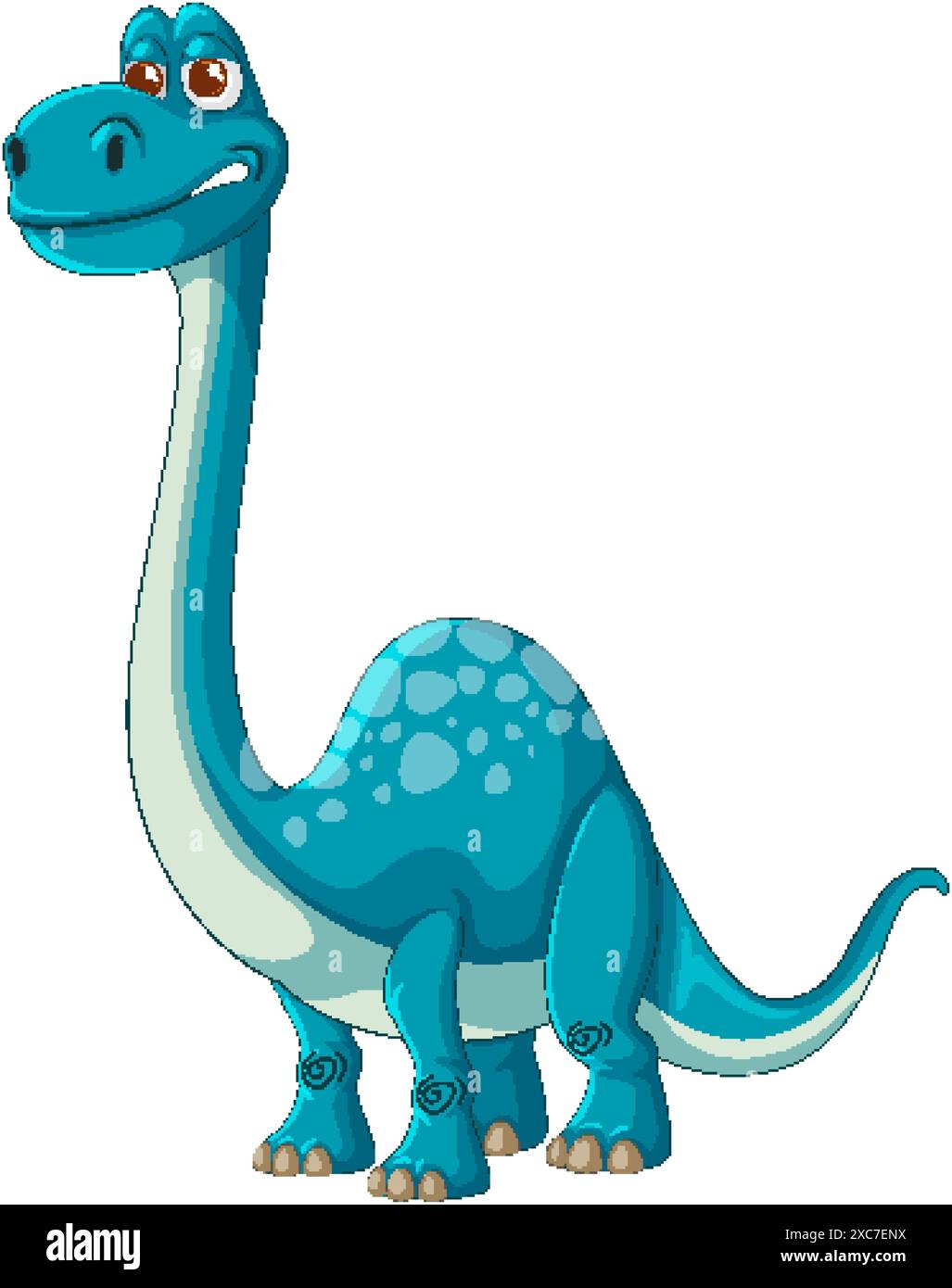 Cute blue dinosaur with a friendly smile Stock Vector Image & Art - Alamy