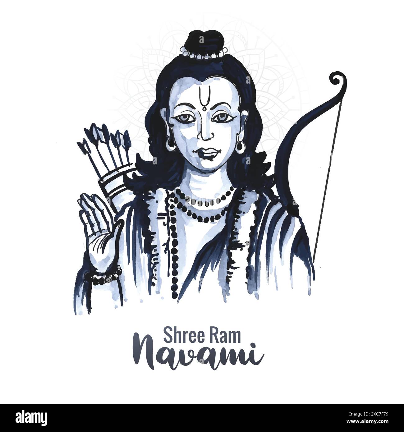 Beautiful Shri ram navami blessing wishes greeting card background ...