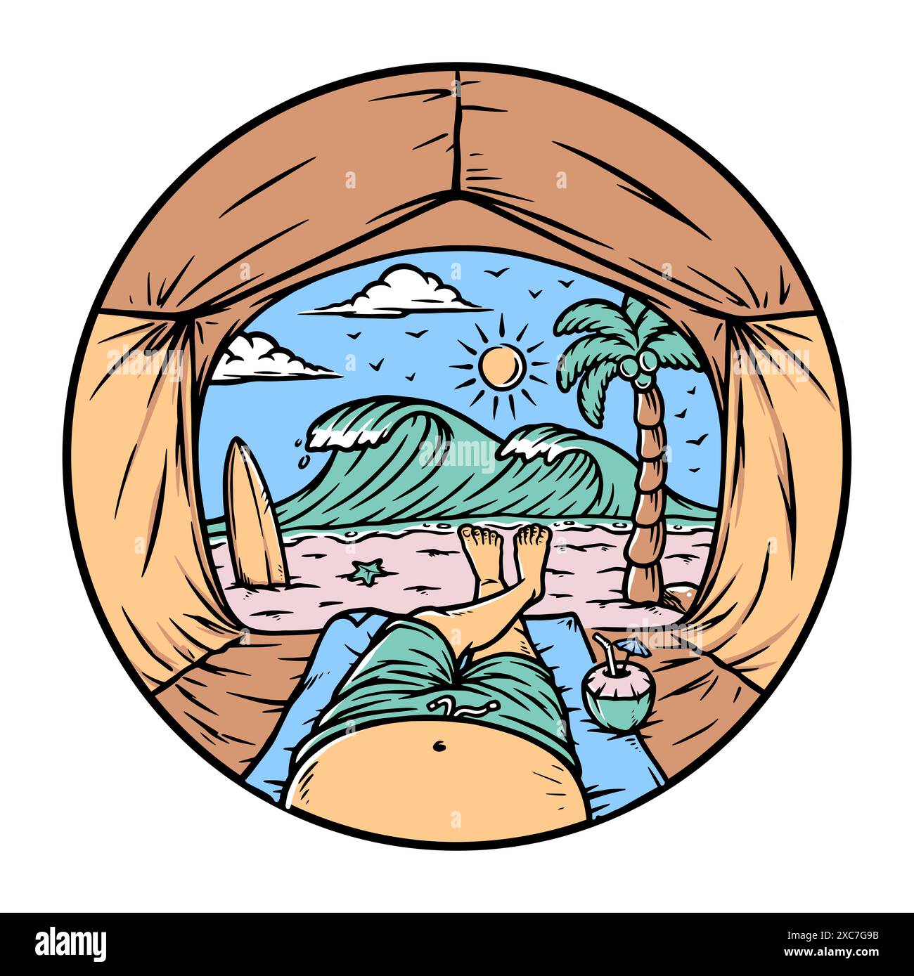 Ocean view from beach Cut Out Stock Images & Pictures - Alamy