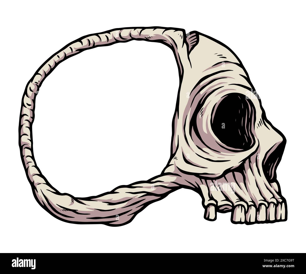 skull side view frame vector illustration Stock Photo - Alamy