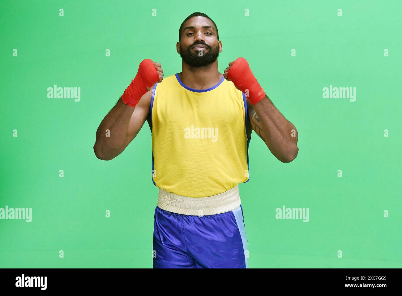 Rio de Janeiro, Brazil, May 15, 2024. Brazilian Olympic boxer Abner ...