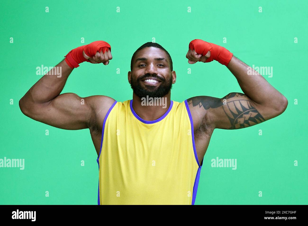 Rio de Janeiro, Brazil, May 15, 2024. Brazilian Olympic boxer Abner ...
