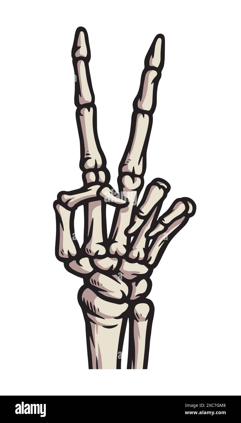 peace sign skeleton hand vector illustration Stock Vector Image & Art ...