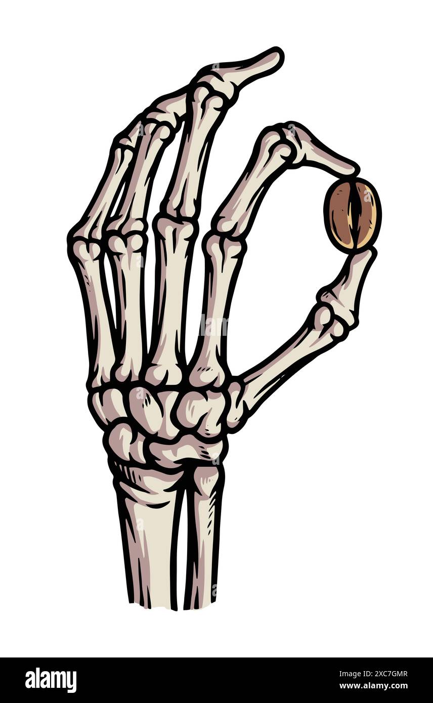 Skull halloween skeleton monster coffee Stock Vector Images - Alamy