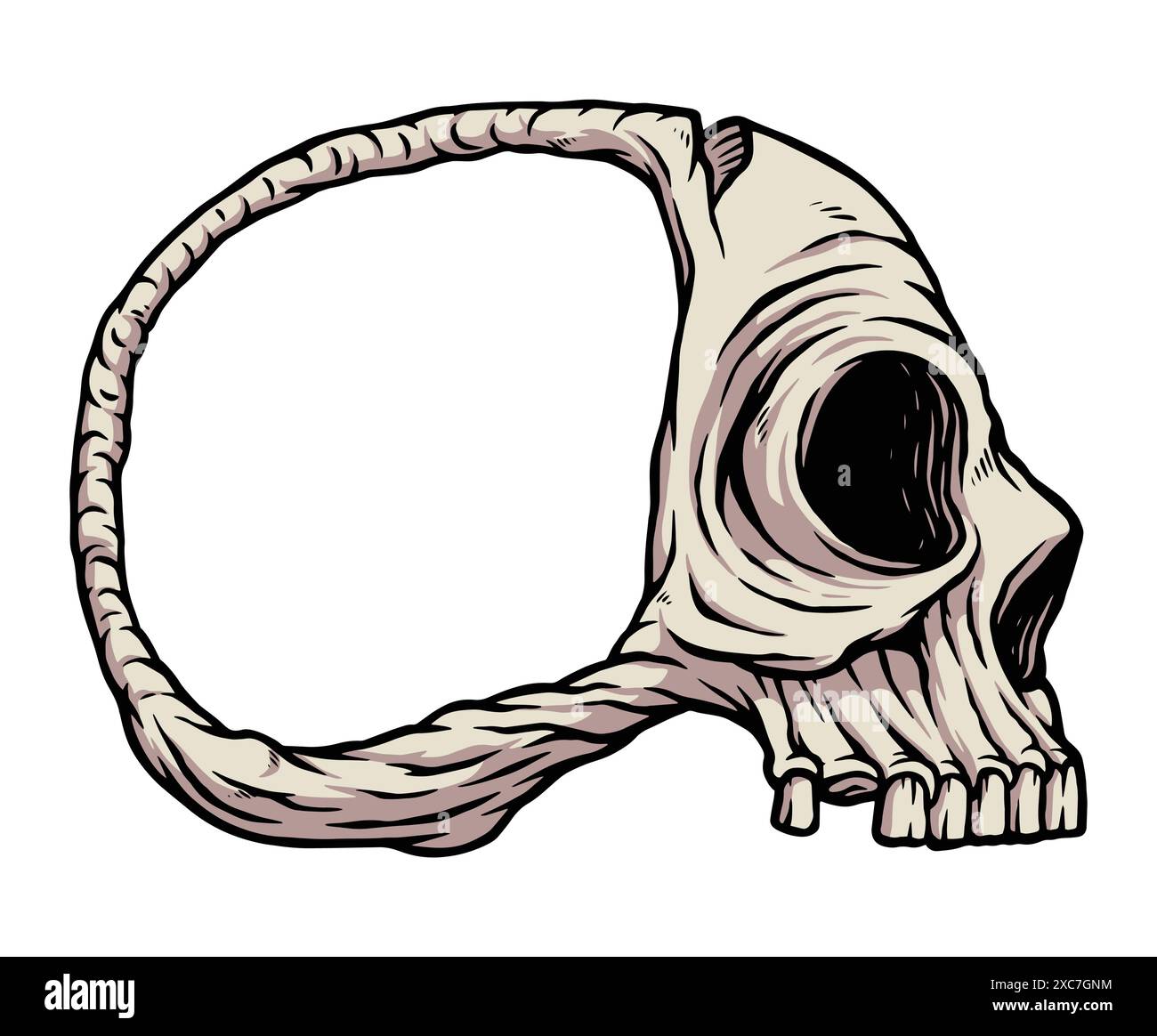 skull side view frame vector illustration Stock Vector Image & Art - Alamy