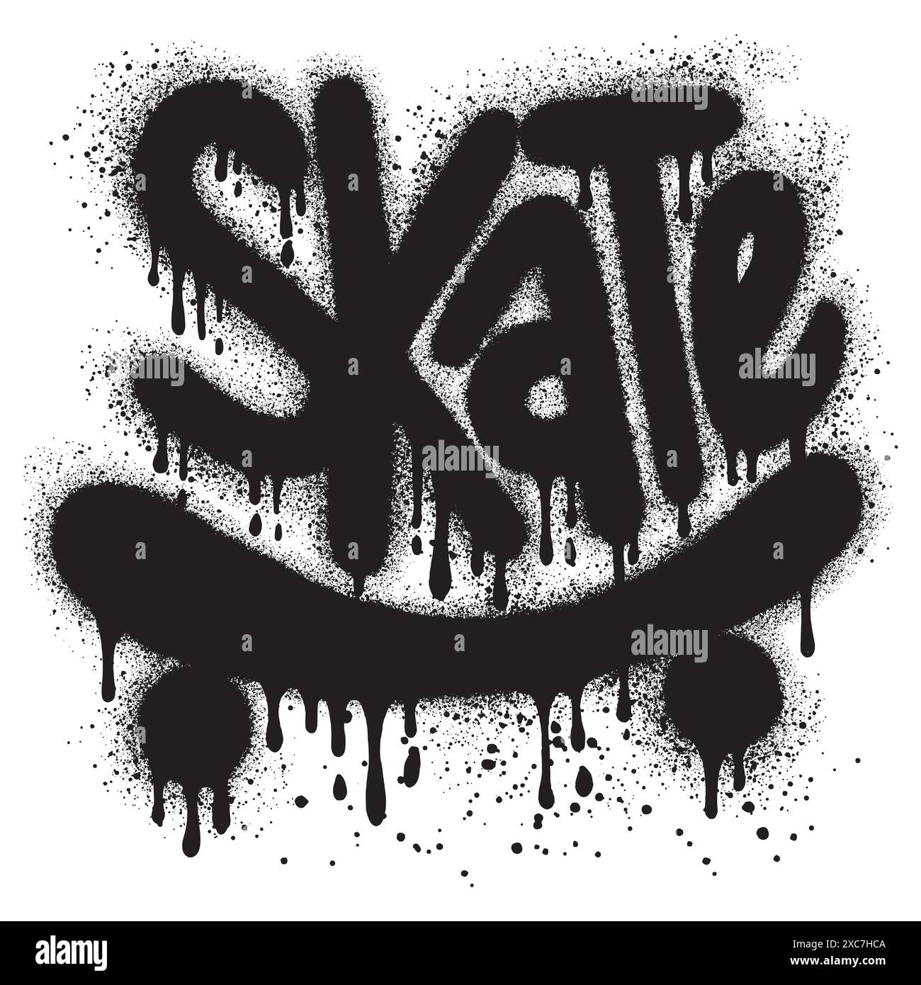Skateboard graffiti for t-shirt design with skate text Street art style ...