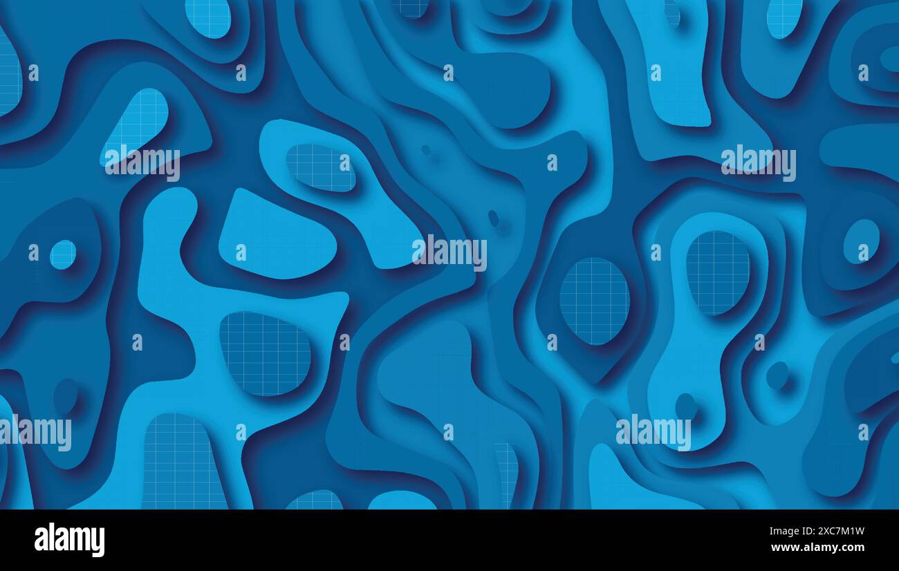 Papercut blue layers 3D color texture background Stock Vector Image ...