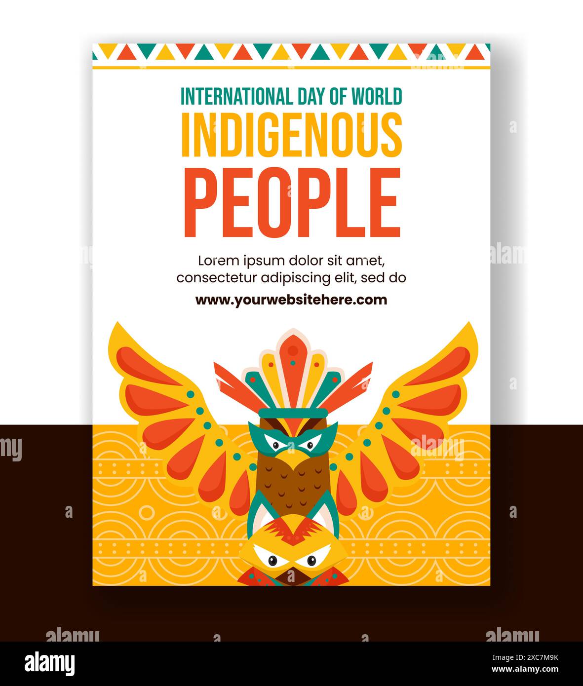 Indigenous People Day Vertical Poster Flat Cartoon Hand Drawn Templates ...