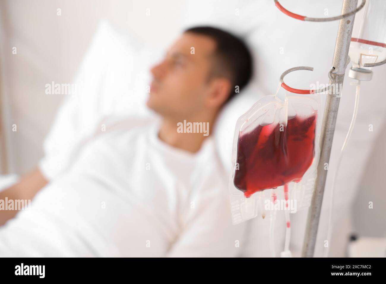 Patient hospital bed blood transfusion hi-res stock photography and ...