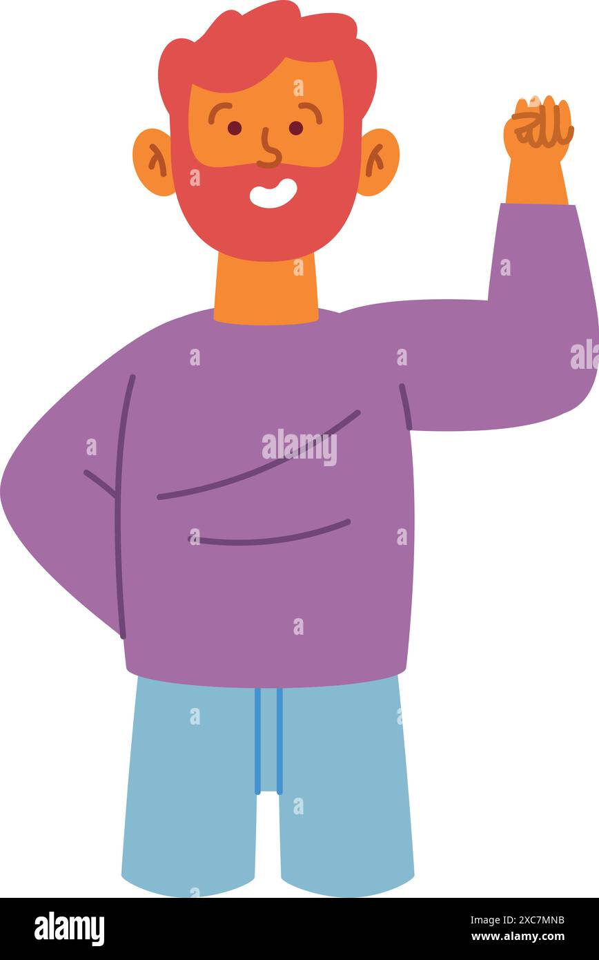 happy man and left handed up isolated Stock Vector Image & Art - Alamy