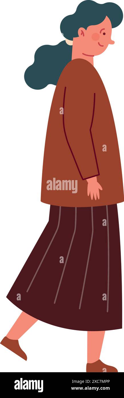 pedestrian woman walking side view Stock Vector Image & Art - Alamy