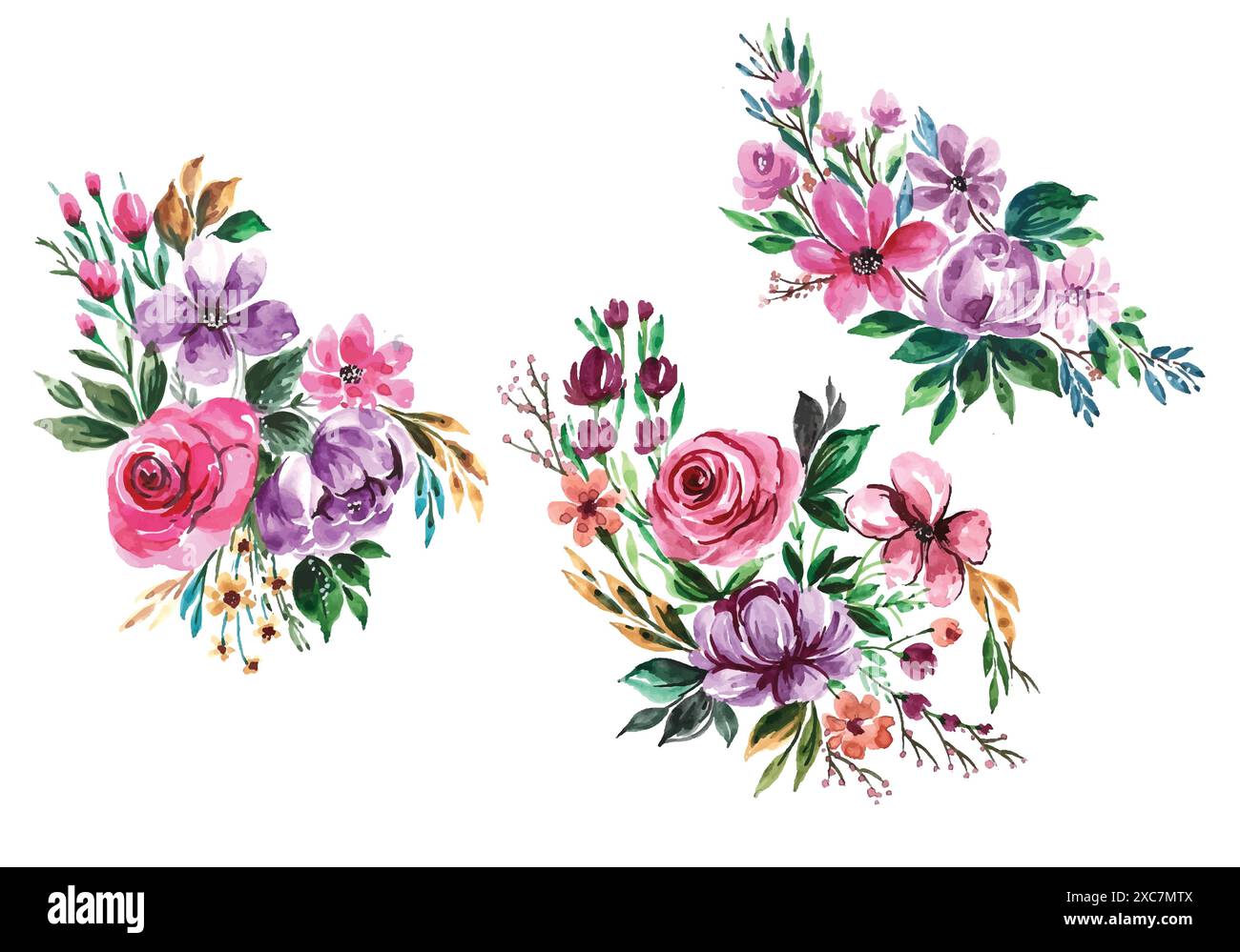 Wedding decorative flowers set design Stock Vector Image & Art - Alamy