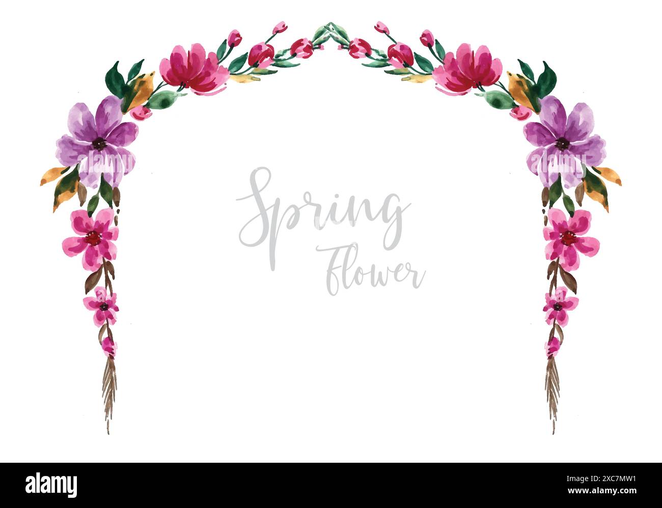 Beautiful spring flowers decoration frame design Stock Vector Image ...