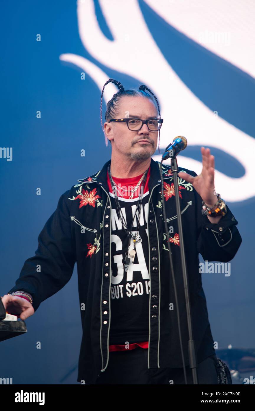 Donington, United Kingdom. 13th June 2024. Mike Patton and Scott Ian ...