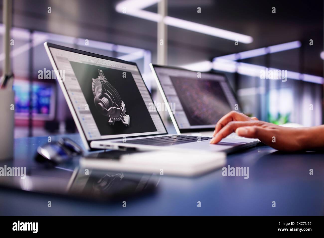 African American Female Engineer Developing Mechanical Parts Using 3D ...