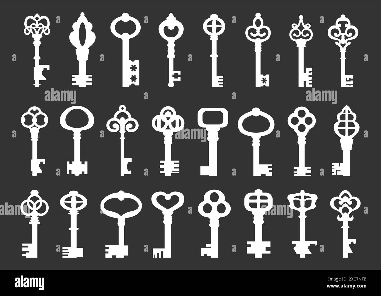 Set of vector silhouettes of keys Stock Vector Image & Art - Alamy