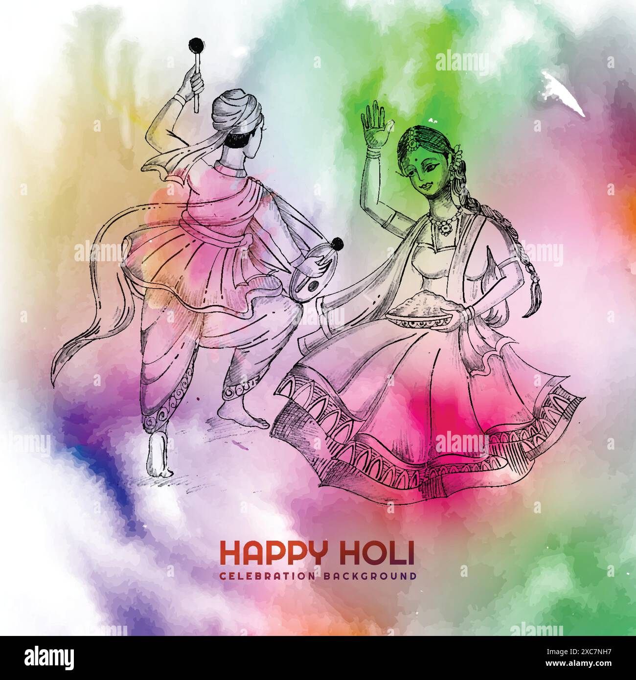 Holi Festival Of Colors Drawing Holi Special Drawing/How To Draw Holi