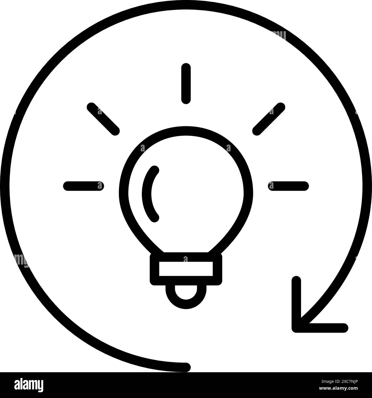 Light bulb and refresh arrow. Adaptive creativity and dynamic thinking ...